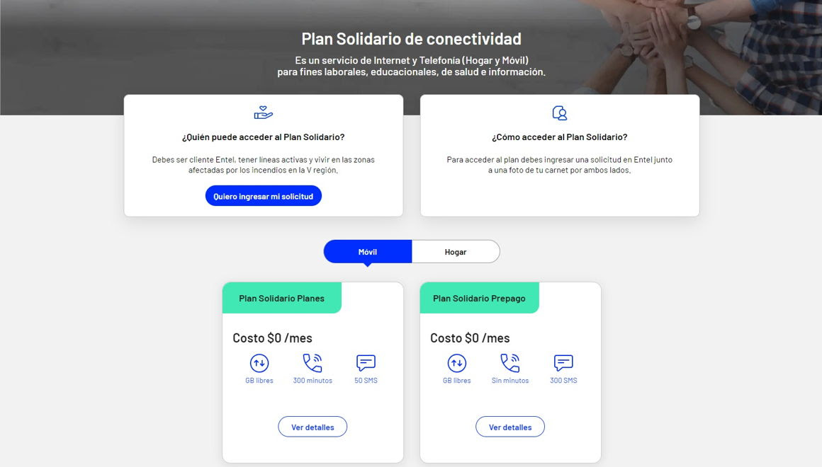 PROGRAMA "PRIMERA RESPUESTA ENTEL" ACTIVA PLAN SOLIDARIO